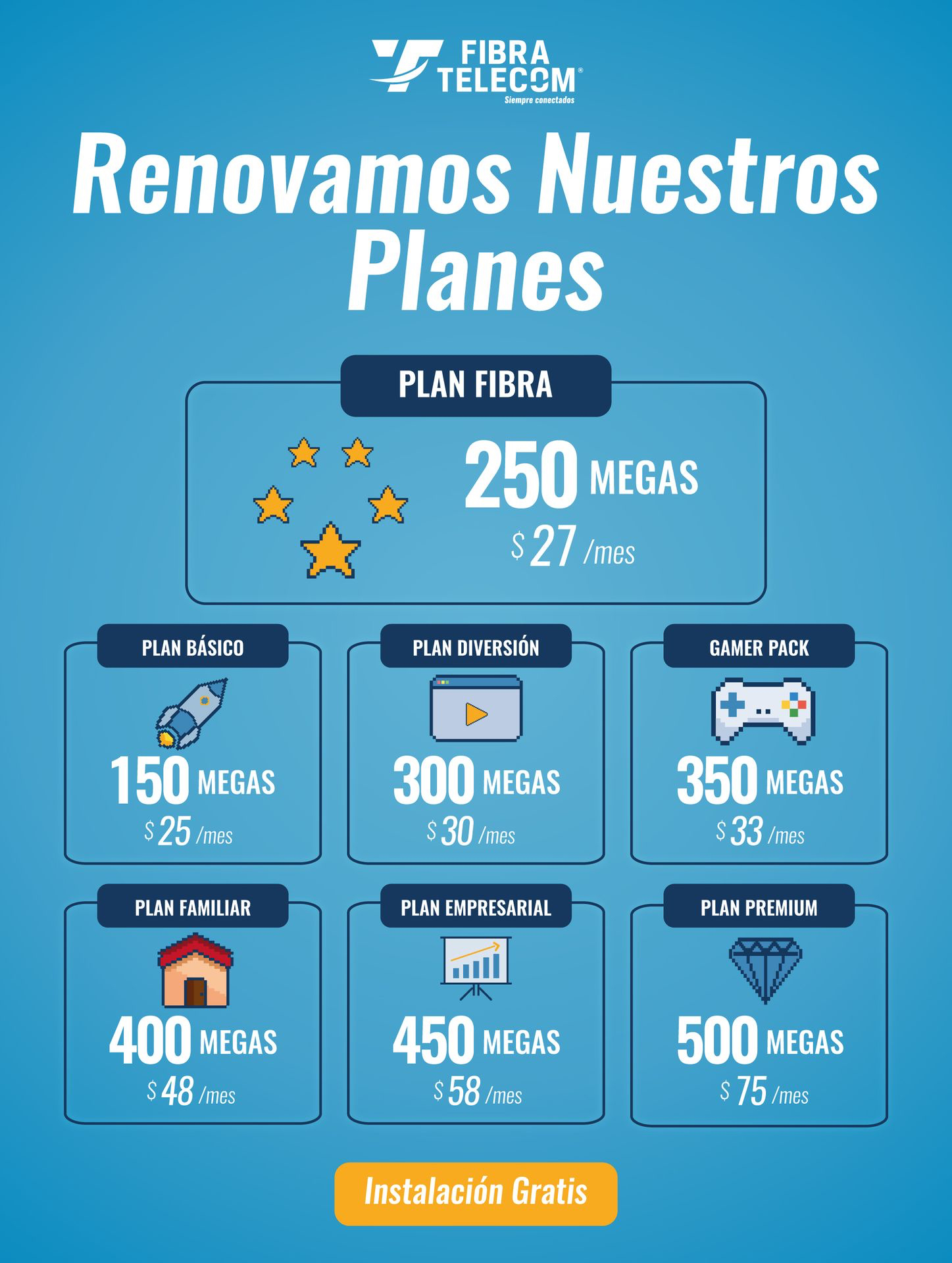 Conoce Nuestros Planes | Fibra Telecom